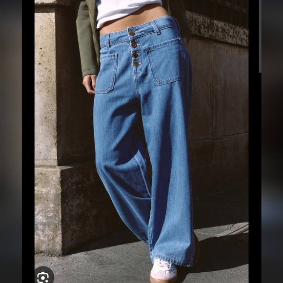 Zara | Jeans | Zara High Risw Culotte Classic Blue Wideleg Women Jeans ...